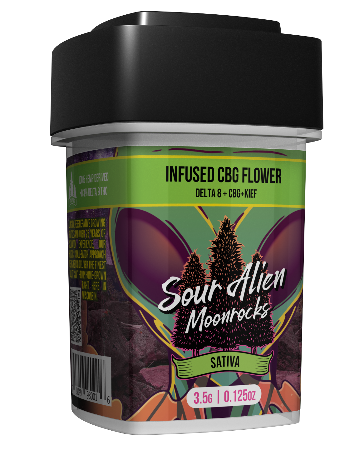 Delta 8 -Infused Moonrocks -Sour Alien (Sativa) 3 Tall Pines – 3 Tall ...