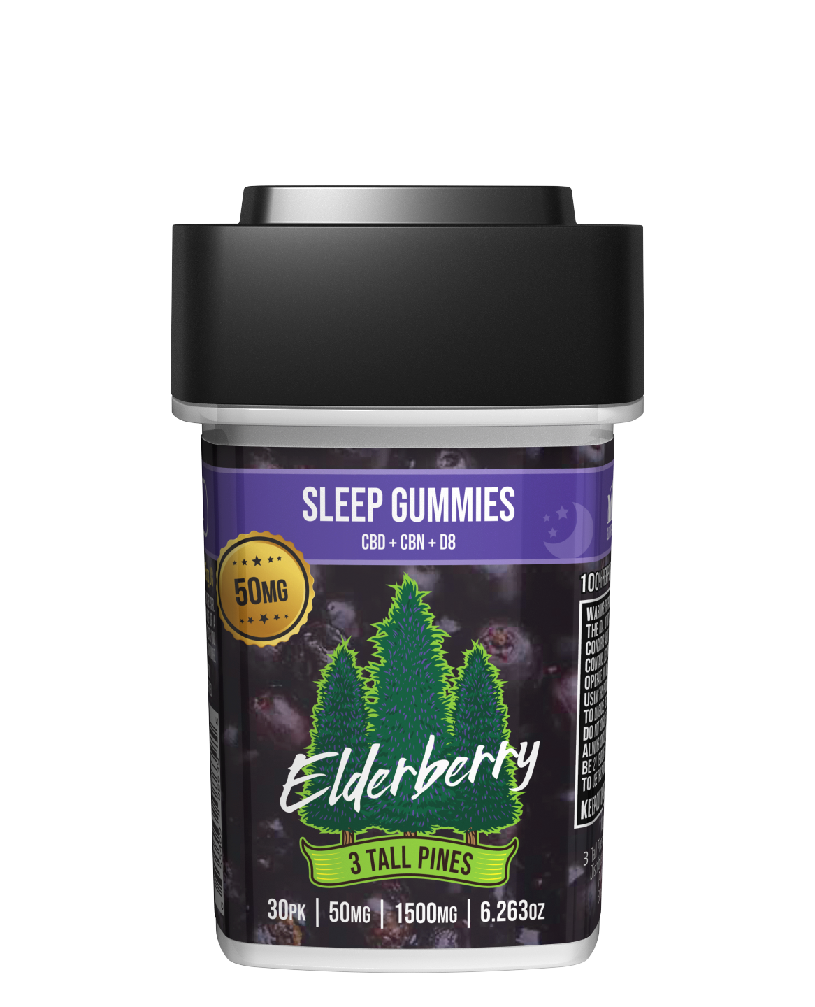 Elderberry - Delta 8 Sleep Gummies - 3 Tall Pines Wholesale